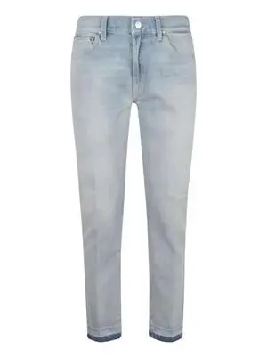 DONDUP Dalia Faded-wash Raw-cut Jeans - Blue