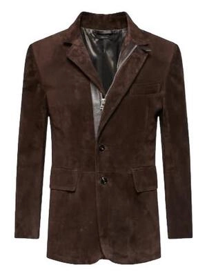 TOM FORD Leather-trimmed Suede Blazer - Black
