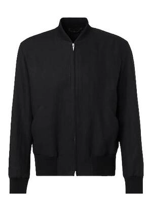 LARDINI Linen Bomber Jacket - Black