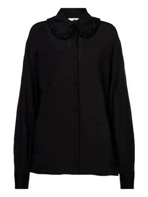 JIL SANDER Ruffled Collar Blouse - Black