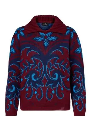 ETRO Etro Paisley Wool Jacquard Polo Sweater