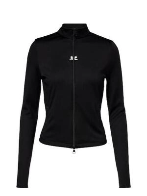 COURREGES Long-sleeved Zip-up Sweatshirt - Black