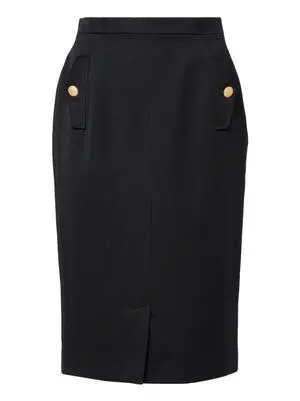 ALESSANDRA RICH Virgin Wool Pencil Skirt