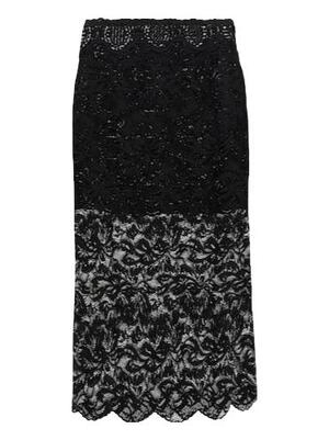 Rabanne Lace Midi Skirt - Black