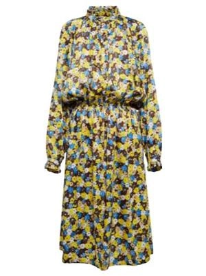 Plan C Long-sleeved Floral Dress - Multicolor