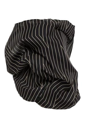 Rick Owens Striped Silk Strapless Top - Black