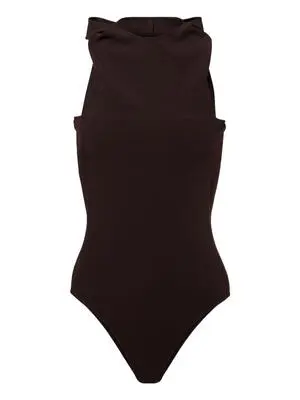 COURREGES Hooded Bodysuit - Brown