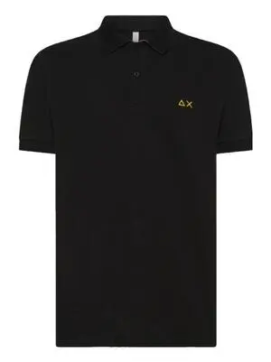 SUN 68 Sun 68 Contrast Collar Piqué Polo Shirt Black