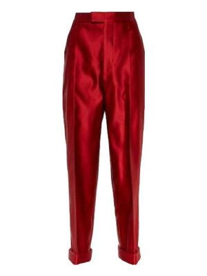 TOM FORD Silk Duchesse Tape Pants - Red