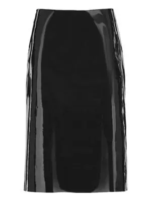 FERRAGAMO Patent Leather Pencil Skirt - Black