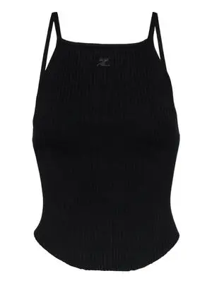 COURREGES Courreges Ribbed Knit Tank Top Black