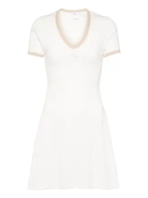 COURREGES Logo Cotton Minidress - White