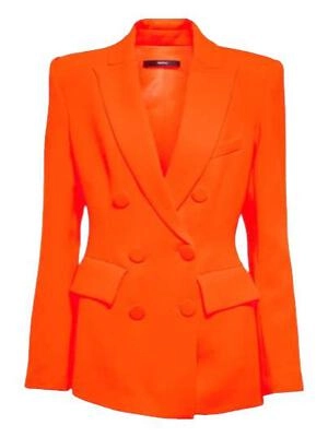 Alex Perry Landon Crepe Blazer - Red