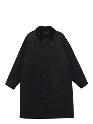 Barbour Long-sleeved Coat With Lapel Collar - Black