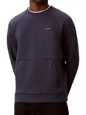 Calvin Klein Crewneck Sweatshirt With Logo Detail - Blue