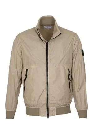 Stone Island Logo-patch Zip-up Bomber Jacket - Dove-grey