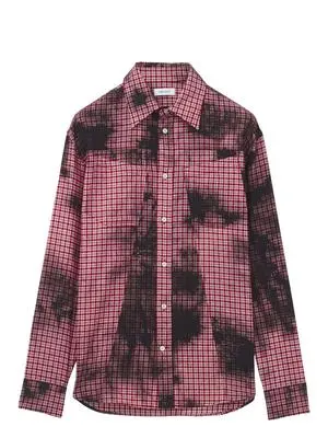 Alexander McQueen Flannel Check Tie-dye Shirt - Black/red