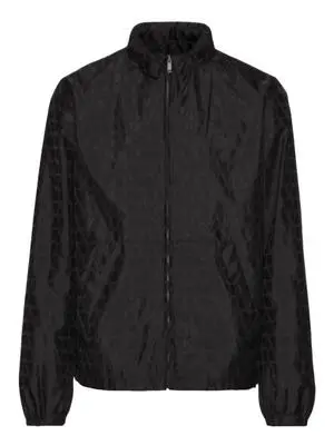 Valentino Garavani Toile Iconographe Zip-up Hooded Jacket - Black