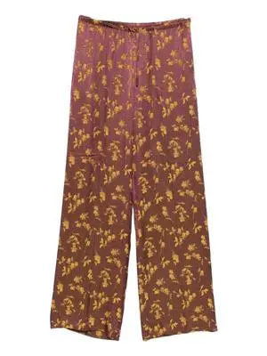 Dries Van Noten Dries Van Noten Printed Wide-Leg Trousers Brown