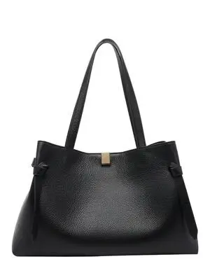 Yuzefi Gyoza Leather Shoulder Bag - Black