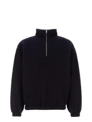 JIL SANDER Half Zip High Neck Sweatshirt - Black