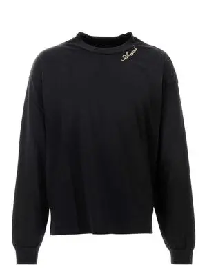 Amiri Script Oversized Long-sleeve T-shirt - Black
