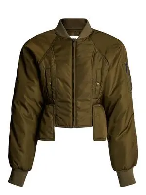 Balmain Nylon Signature Bomber Jacket - Green