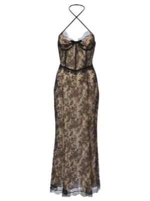 Alessandra Rich Exquisite Lace Slip Dress - Black