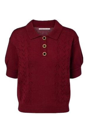 Alessandra Rich Polo Sweater Red
