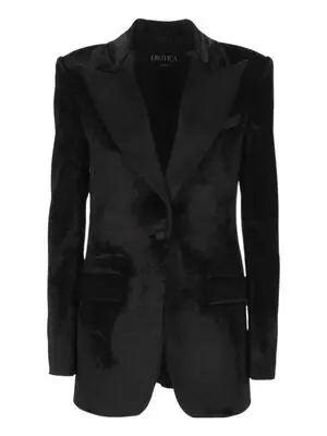 DONDUP Single-breasted Velvet Blazer - Black
