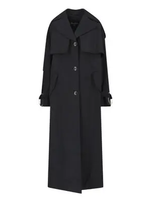 DONDUP Erotica Buttoned Trench Coat - Black