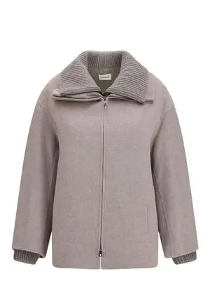 P.a.r.o.s.h Quilted Layered Zip Jacket - Gray