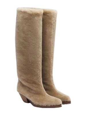 Gabriela Hearst Shearling Knee-high Boots - Camel