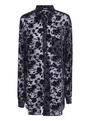 ANN DEMEULEMEESTER Elisabeth Floral-devoré Shirt - Black