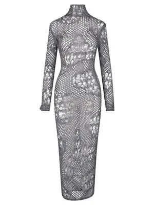 DONDUP Dondup Erotica High Neck Crochet Distressed Dress