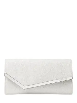 JIMMY CHOO Emmie Glitter Clutch Bag - Ivory/silver