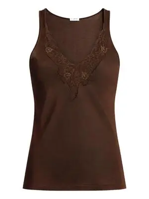 Balmain Knit Vest Top With Lace - Brown