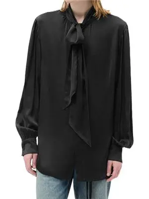 ANN DEMEULEMEESTER Runo Bow-tie Shirt Black