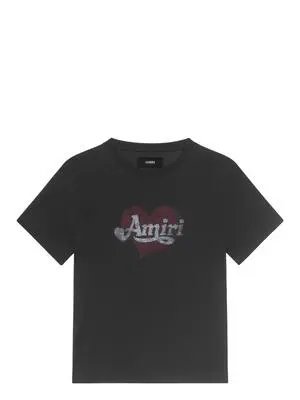 Amiri Distressed Heart Logo T-shirt - Black