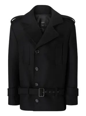 Pinko Belted Epaulette Coat - Black