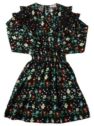 Stella McCartney Printed Ruffled Dress - Black