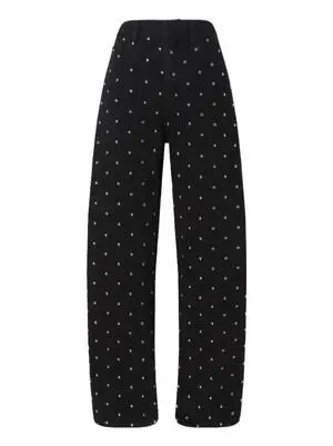 Pinko Pinko Crystal-Embellished Wide-Leg Jeans Grey