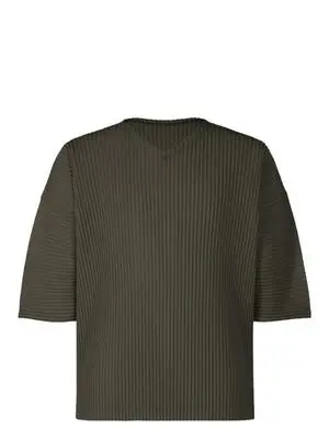 Issey Miyake Pleated T-shirt - Gray-brown