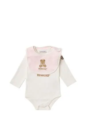 Moncler Cotton Jumpsuit With Teddy Bear Motif - No