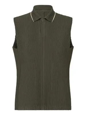 Issey Miyake Embroidery Stripes Vest - Gray-brown
