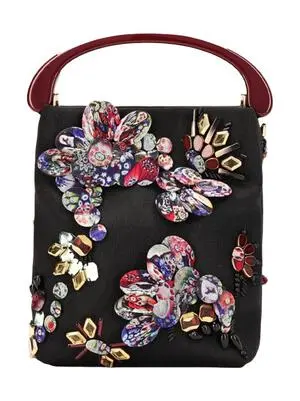 Dries Van Noten Embellished Top-handle Shoulder Bag - Black