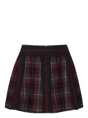 VIVIENNE WESTWOOD Tartan Wool Pleated Mini Skirt - Black