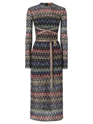 Missoni Zigzag-knit Backless Midi Dress - Multicoloured