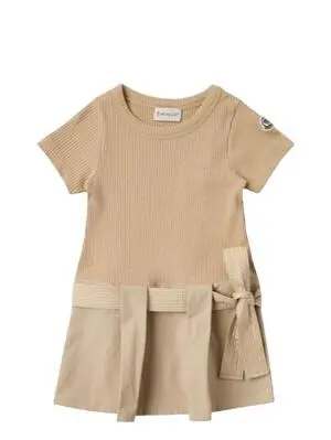 Moncler Colorblock Ribbed Dress With Tie Detail - No