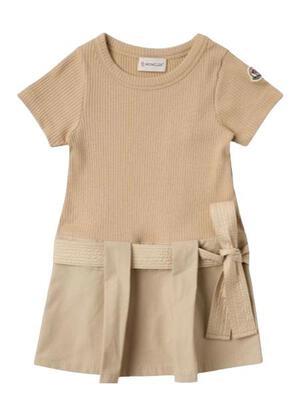 Moncler Colorblock Shortsleeve Dress - Nude